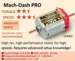 What is the performance of a Tamiya Mini 4WD Mach-Dash PRO motor? (PRO ...